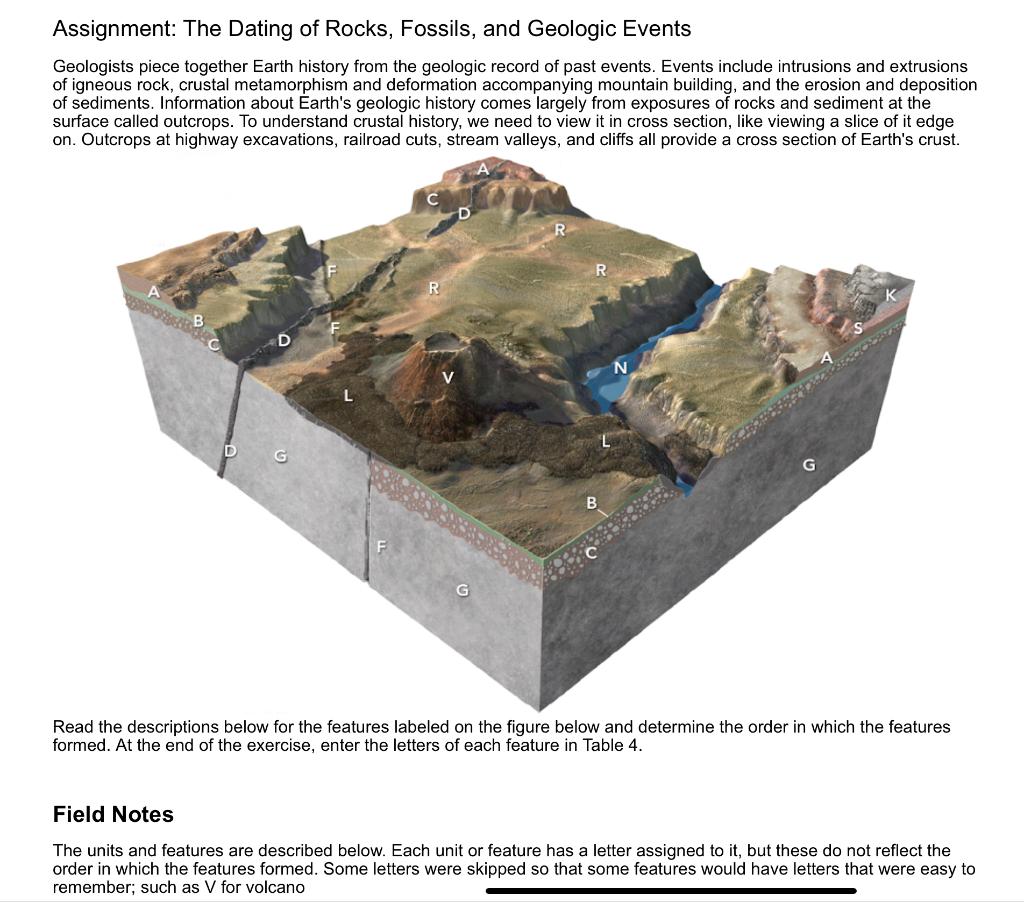 Solved Assignment: The Dating of Rocks, Fossils, and | Chegg.com