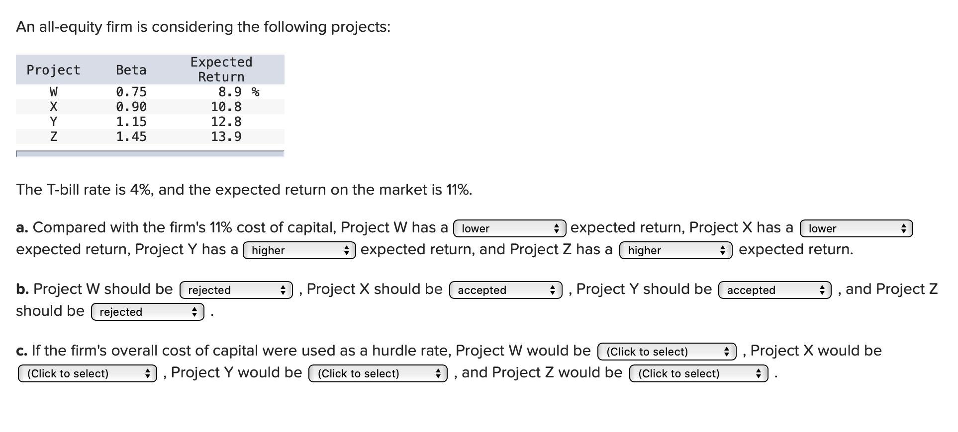 Solved An all-equity firm is considering the following | Chegg.com