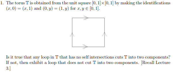 Solved The torus T is obtained from the unit square | Chegg.com