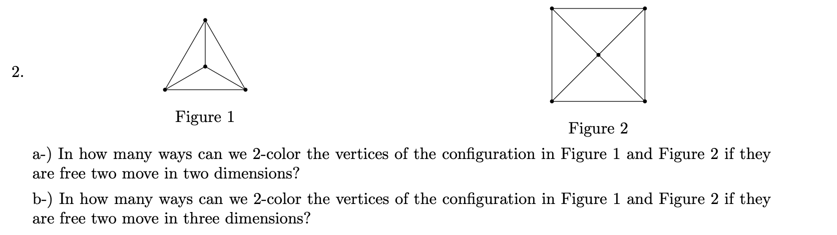 Solved a-) ﻿In how many ways can we 2-color the vertices of | Chegg.com
