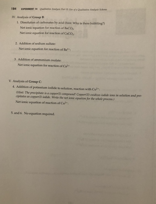 Solved ENERCISE 14 NAME LAB SECTION Pre-Laboratory | Chegg.com