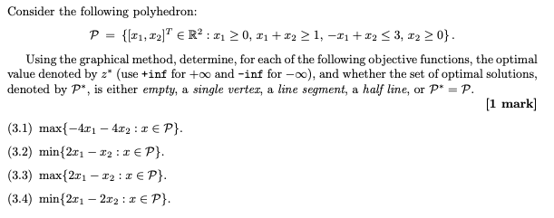 Solved determine for each objective functions, the optimal | Chegg.com