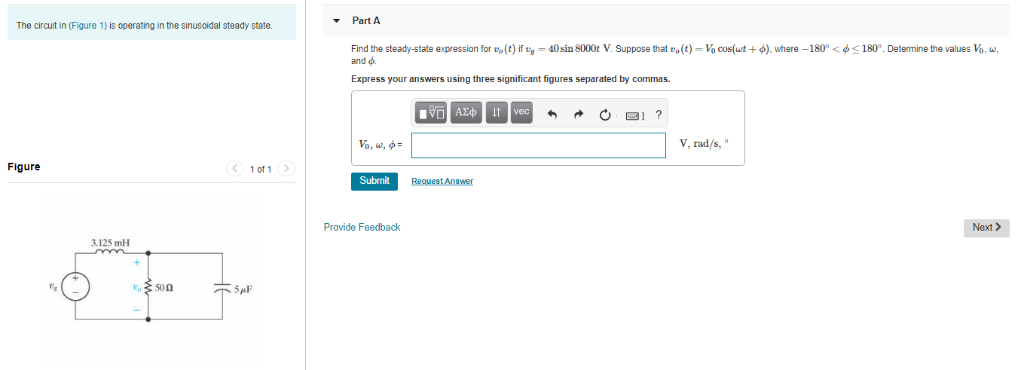 Solved Part A The circuit in (Figure 1) is operating in the | Chegg.com
