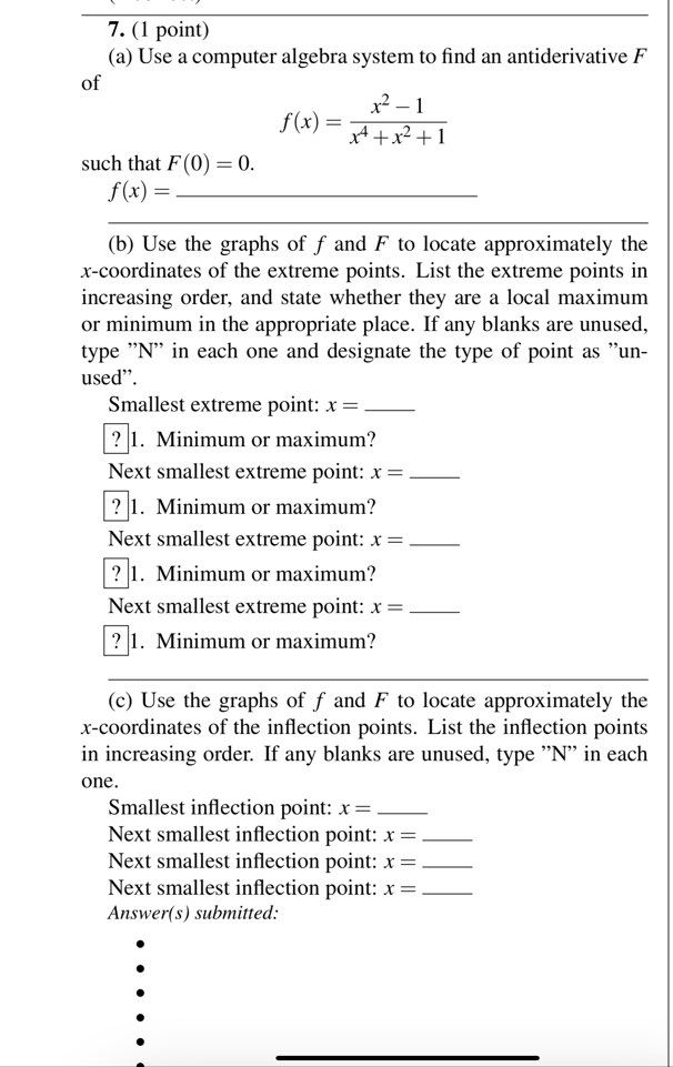 Solved 7. (1 point) (a) Use a computer algebra system to | Chegg.com