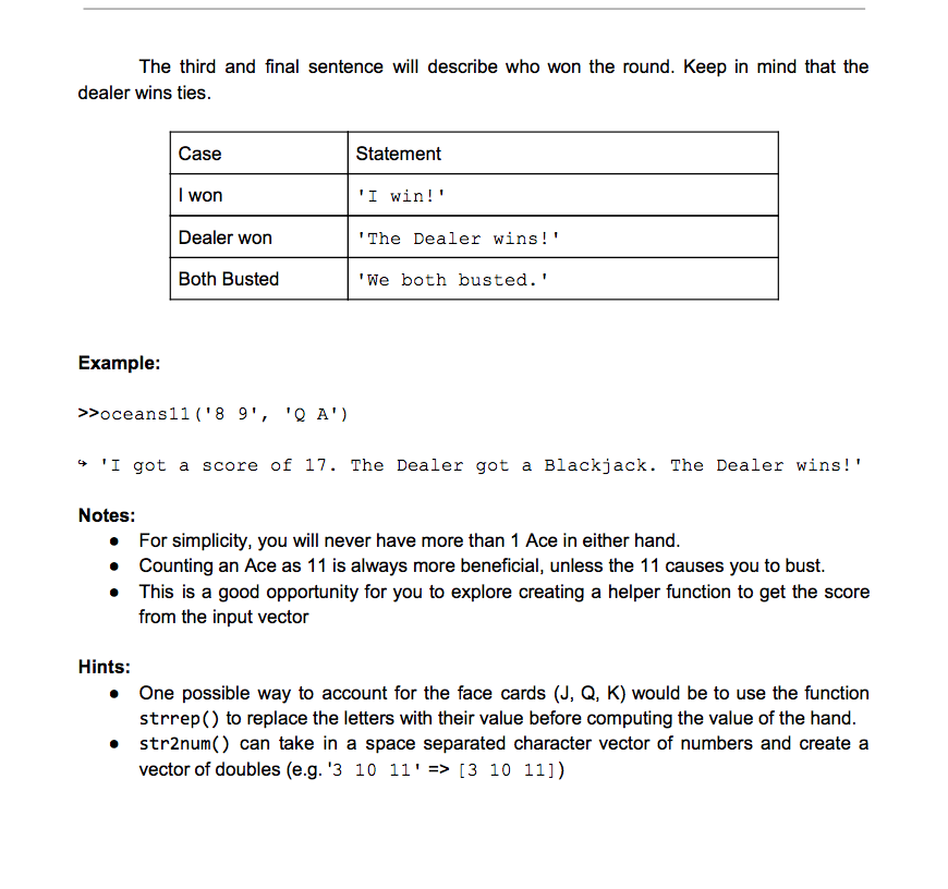 Solved Function Name Oceans11 Inputs 1 Char A Vector 3676