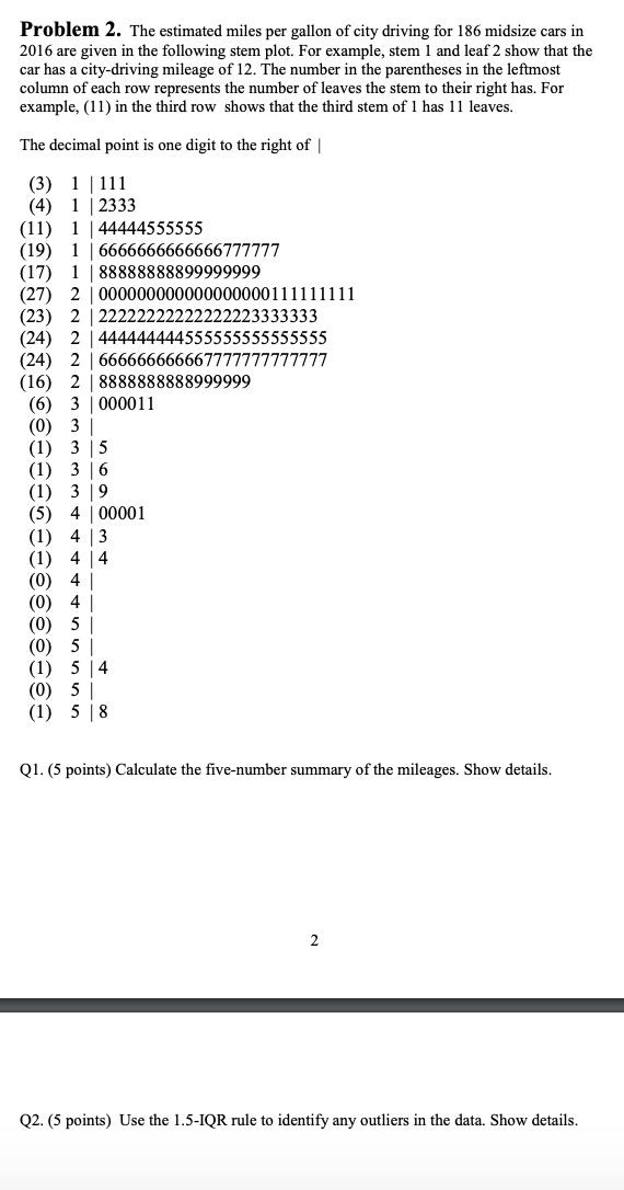 Solved Statistics and probability question with multiple | Chegg.com