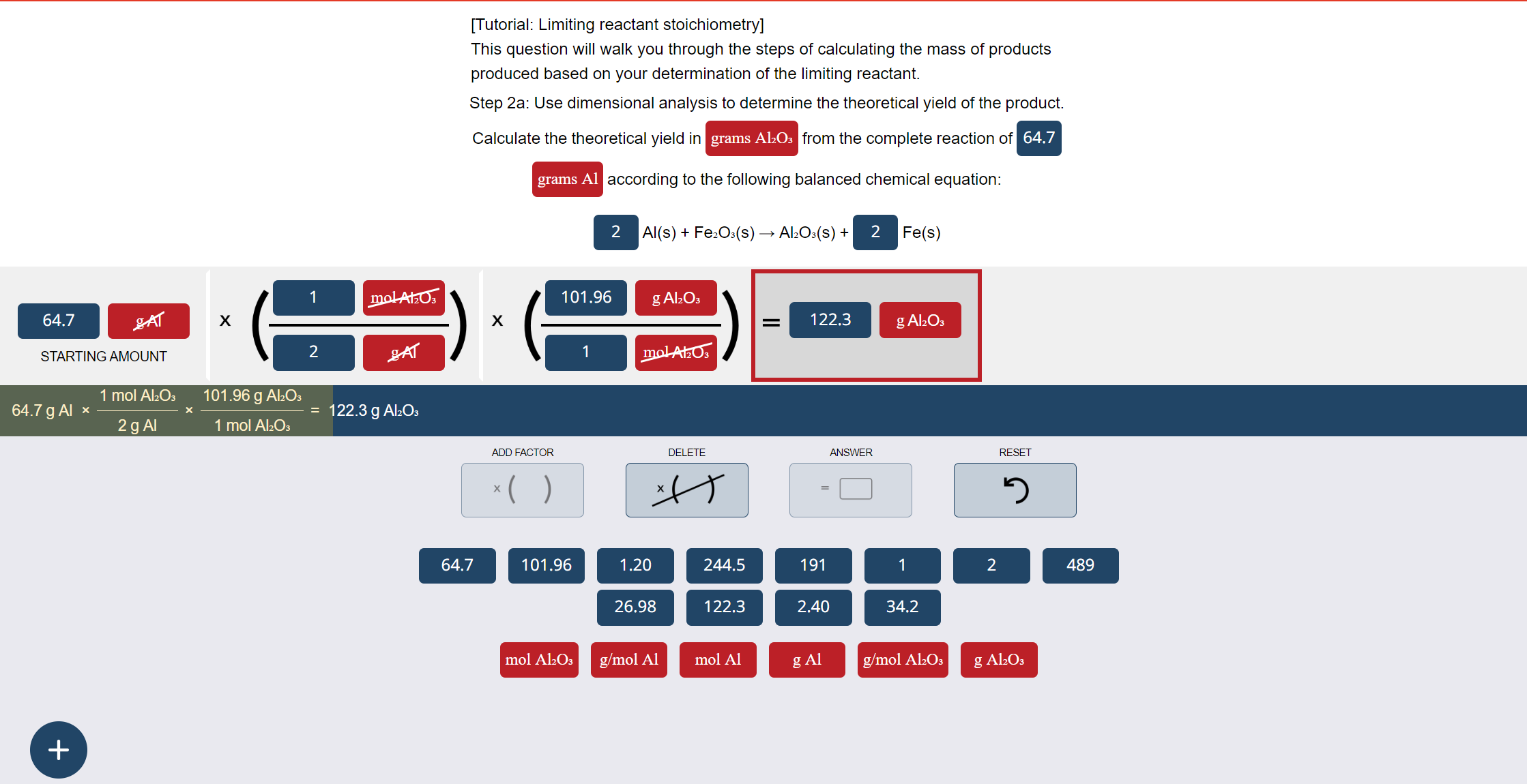 [Tutorial: Limiting reactant stoichiometry] This | Chegg.com