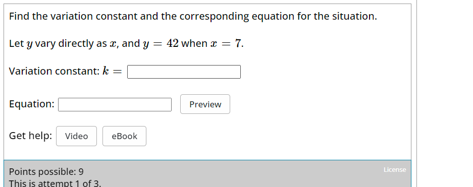 Solved Find the variation constant and the corresponding | Chegg.com
