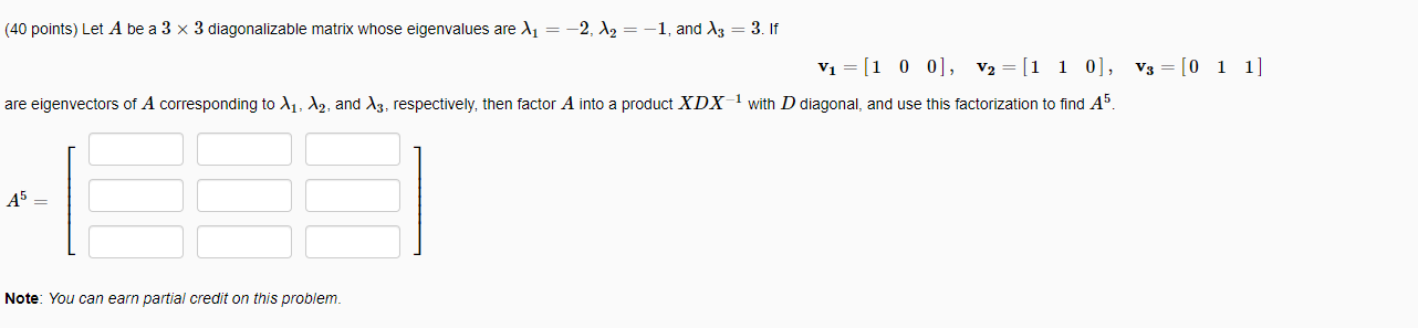 Solved Let A be a 3×3 diagonalizable matrix whose | Chegg.com