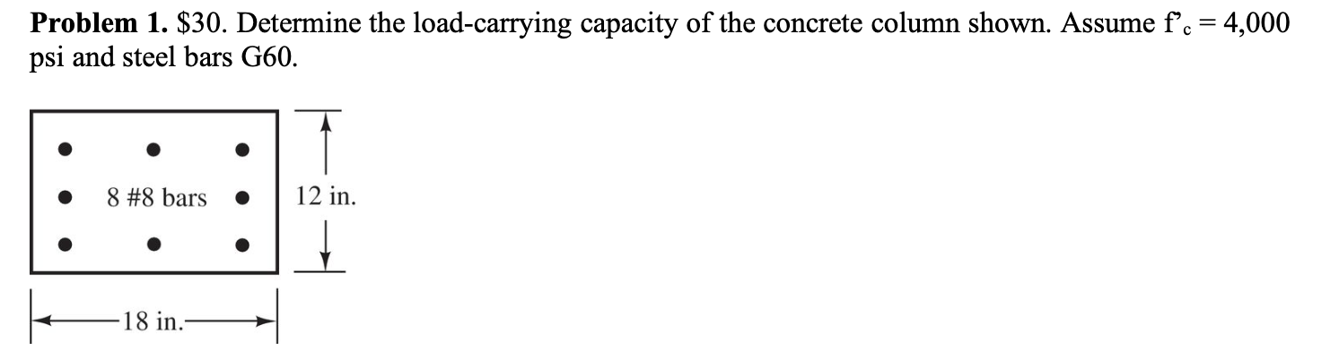 Solved Problem 1. $30. Determine the load-carrying capacity | Chegg.com