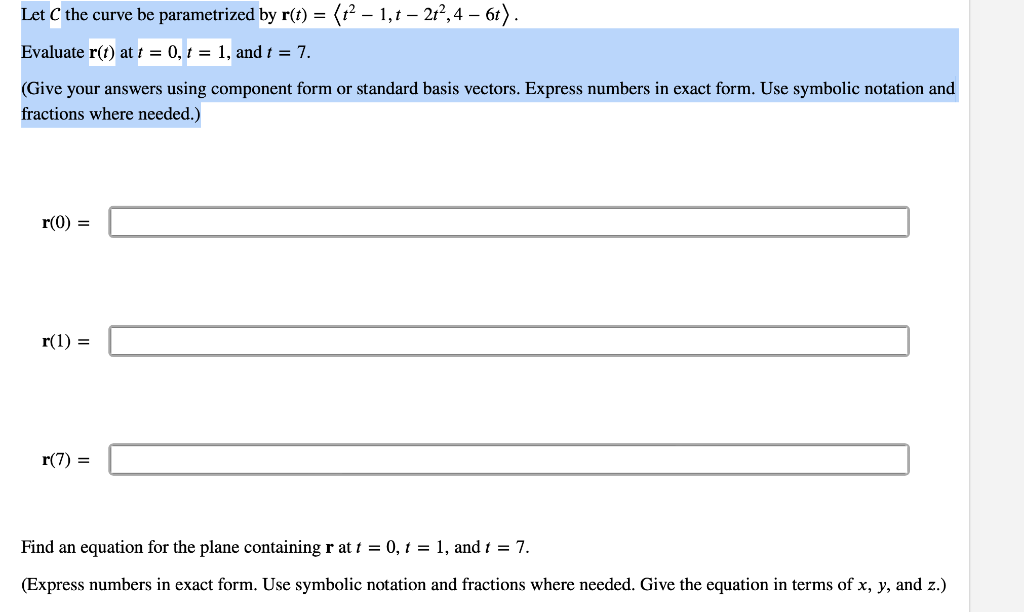 Solved Let C the curve be parametrized by | Chegg.com
