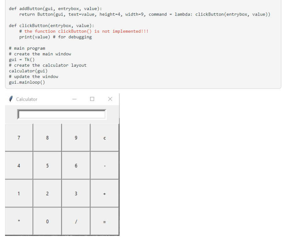 Solved Calculator Write a GUI calculator program by | Chegg.com