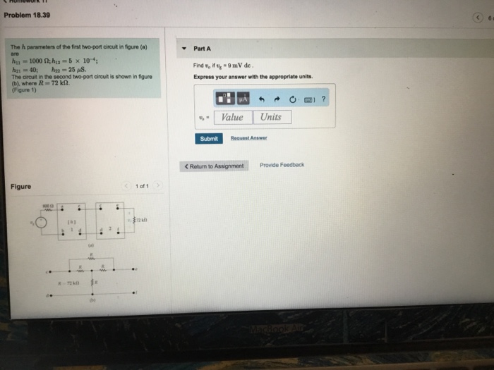 Solved Problem 18.39 The h parameters of the first two-port | Chegg.com