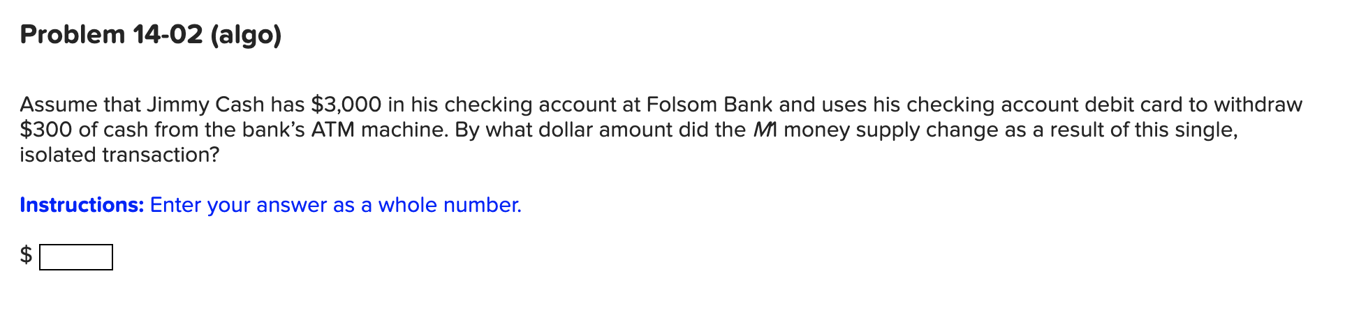 Solved Problem 14-02 (algo) Assume that Jimmy Cash has | Chegg.com