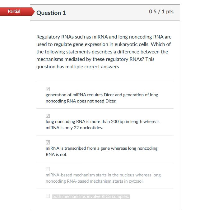 Solved Regulatory RNAs such as miRNA and long noncoding RNA | Chegg.com