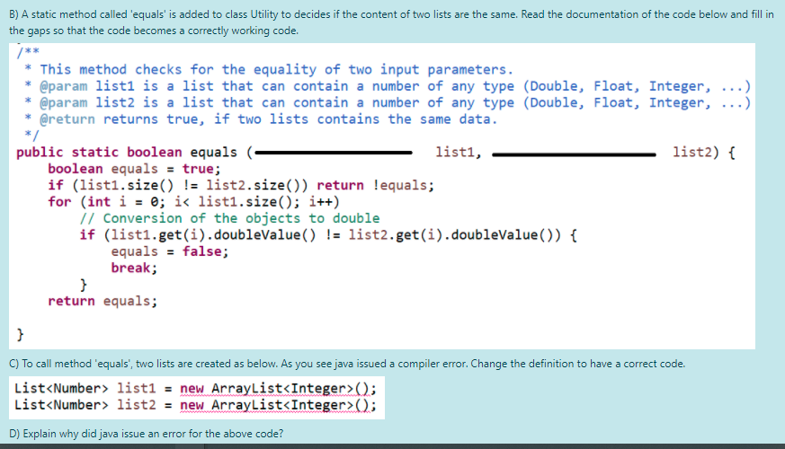 Solved The following code is given. A) fill in the gaps so | Chegg.com