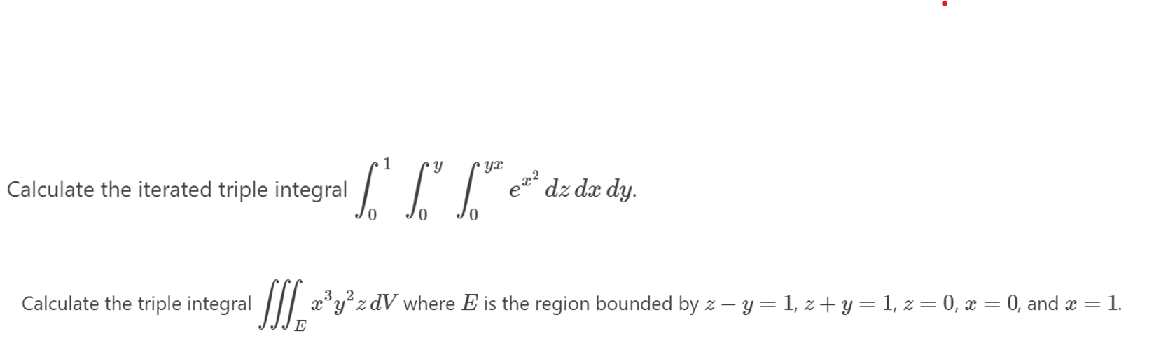 Solved 1. ﻿Calculate the iterated triple integral | Chegg.com