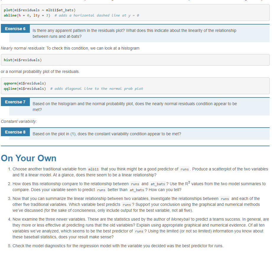 Introduction to linear regression Batter up The movie | Chegg.com