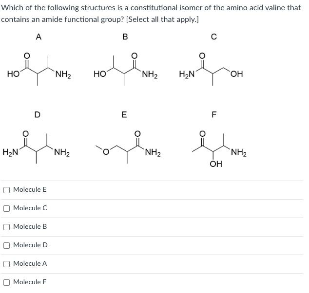 Solved Which of the following structures is a constitutional | Chegg.com