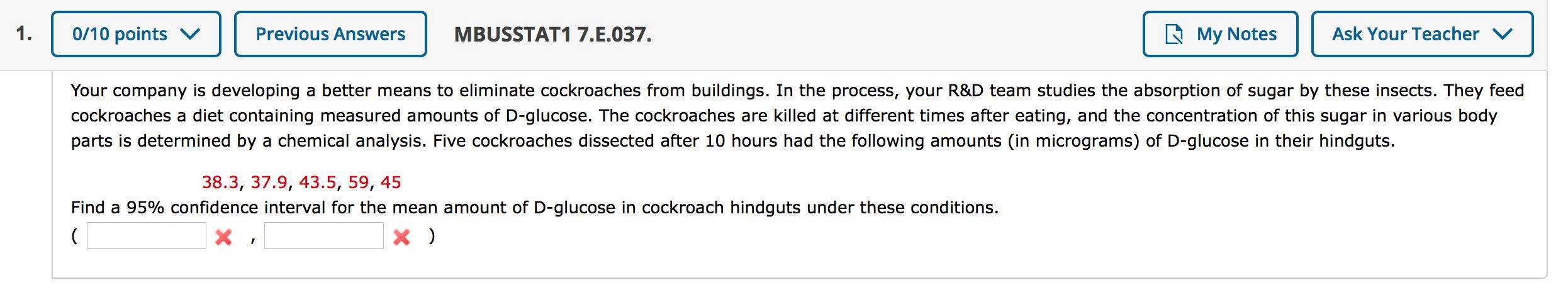 Solved 0/10 points v Previous Answers MBUSSTAT1 7.E.037. My | Chegg.com Solved 0/10 points v Previous Answers MBUSSTAT1 7.E.037. My | Chegg.com