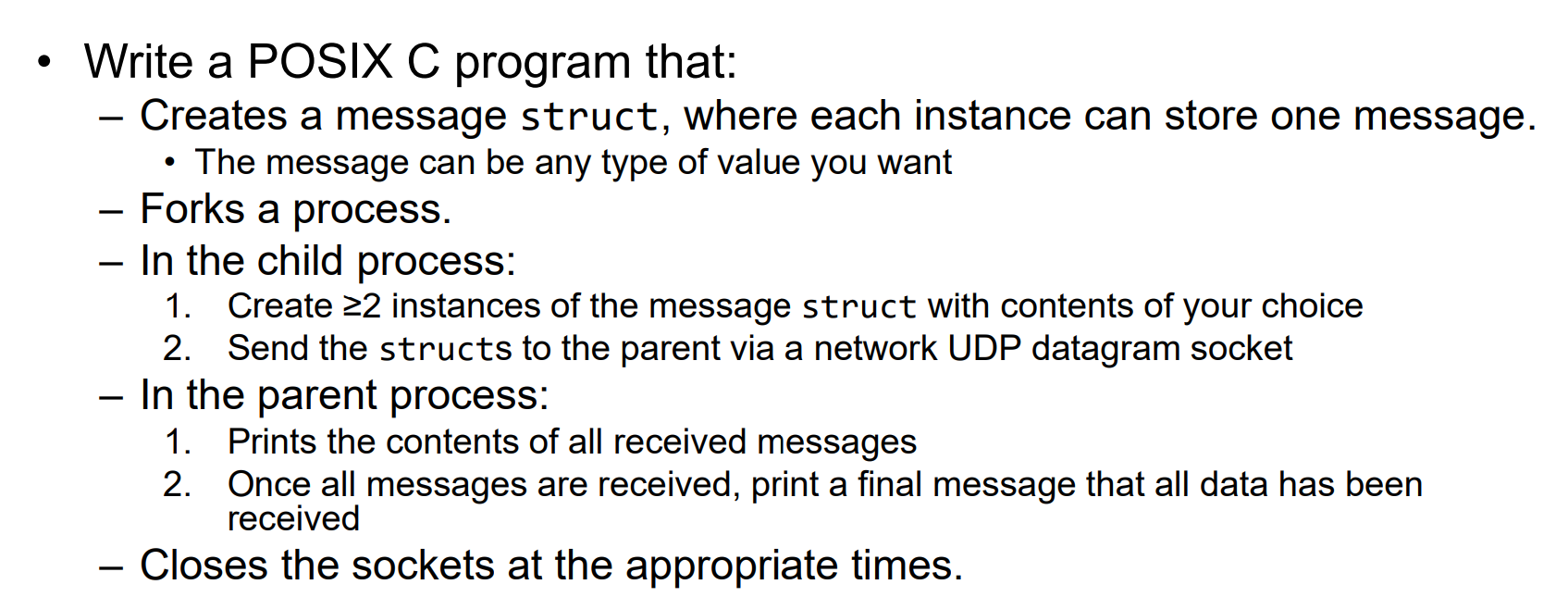 Solved Write A Posix C Program That Creates A Message 