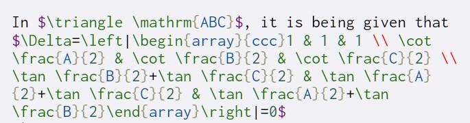 Solved In $\triangle \mathrm{ABC}$, it is being given that | Chegg.com