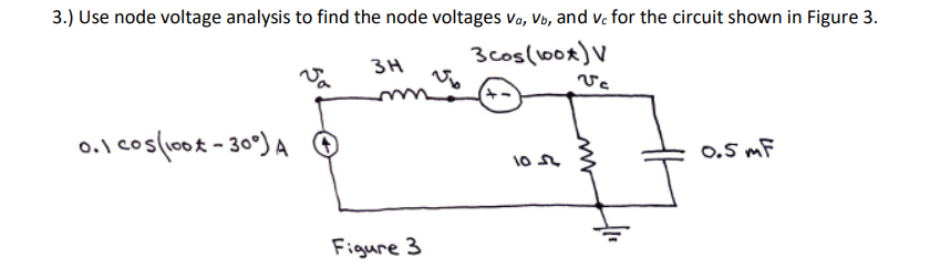 Solved 3.) Use node voltage analysis to find the node | Chegg.com