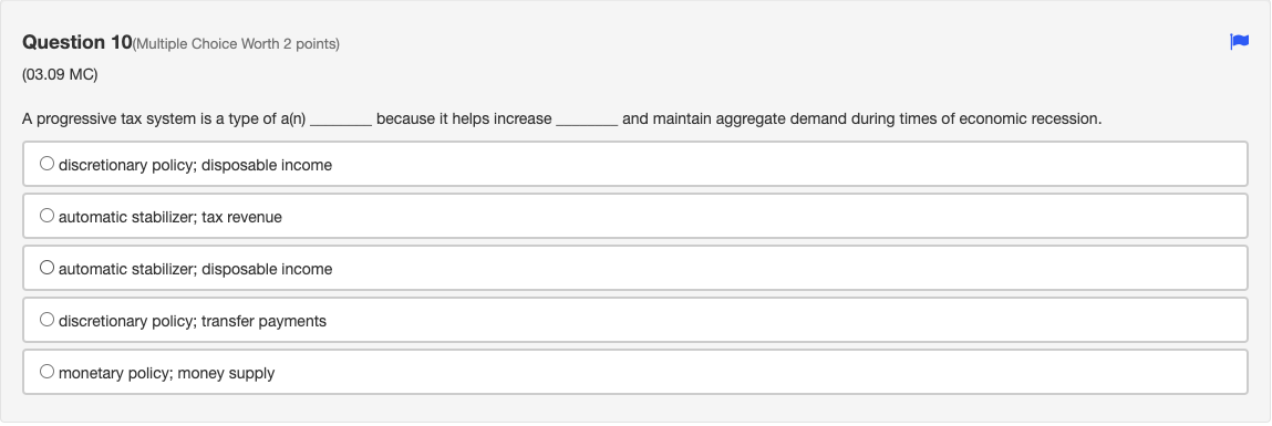 Solved Question 10(Multiple Choice Worth 2 points) (03.09 | Chegg.com