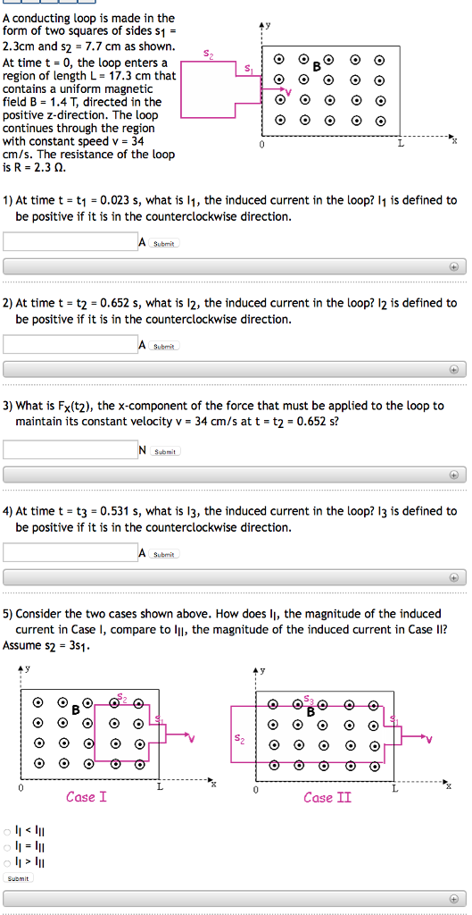 Solved A conducting loop is made in the form of two squares | Chegg.com