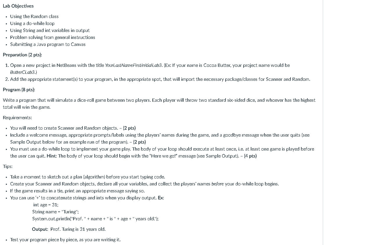 Solved Top part is what the program is required to have and | Chegg.com