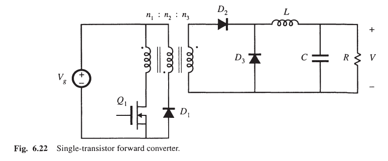 Solved A single-transistor forward converter operates with | Chegg.com
