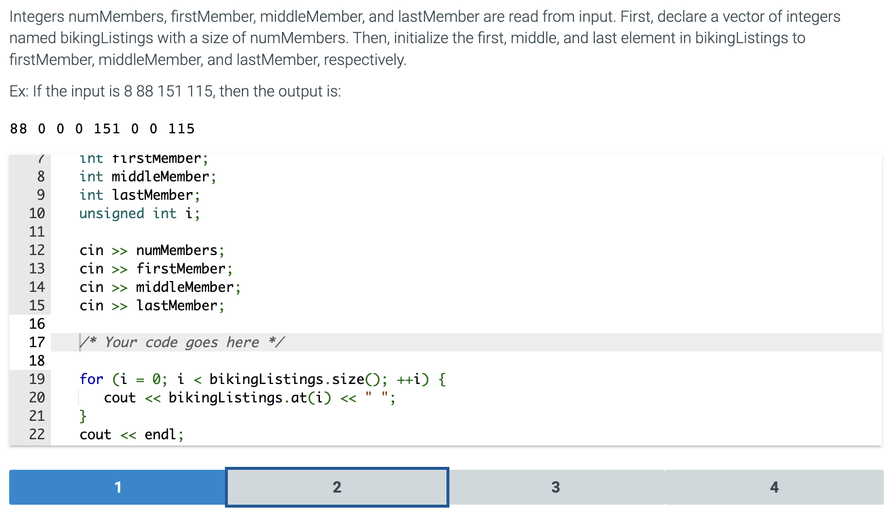 Solved Y** ﻿Your code goes here */for ( i=0; i