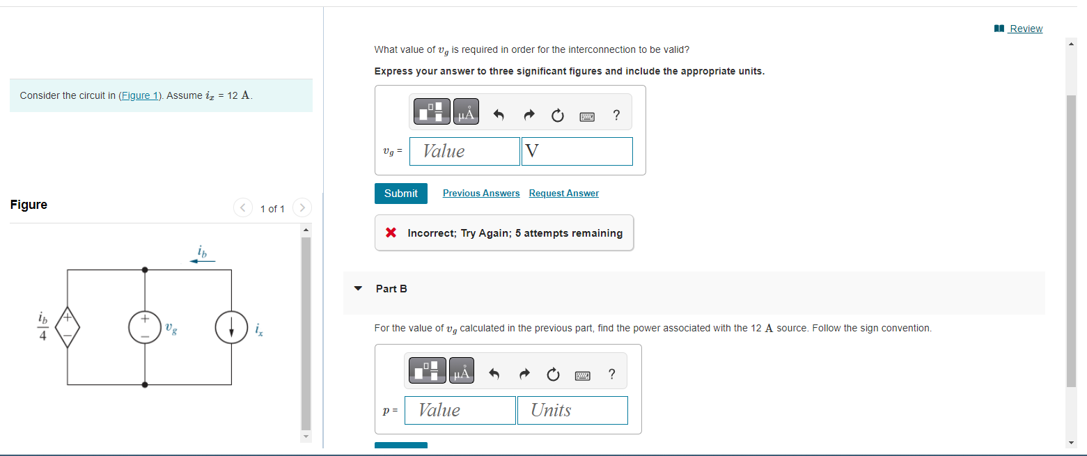 Solved What value of vg is required in order for the | Chegg.com