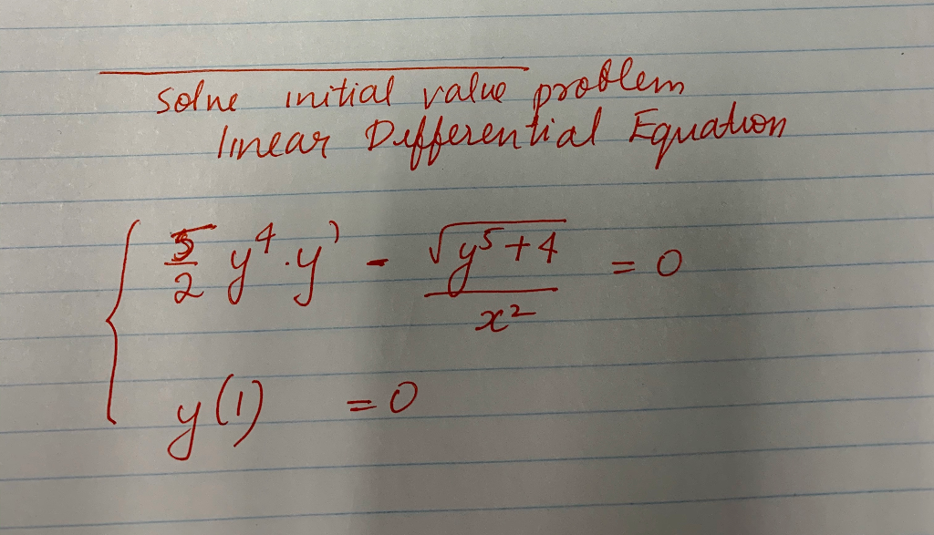 Solved solne initial value problem linear Differential | Chegg.com