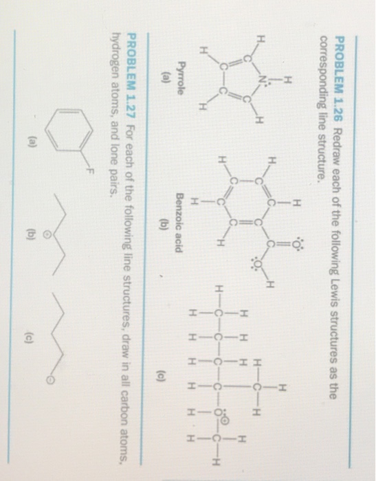 Solved PROBLEM 1.26 Redraw each of the following Lewis | Chegg.com