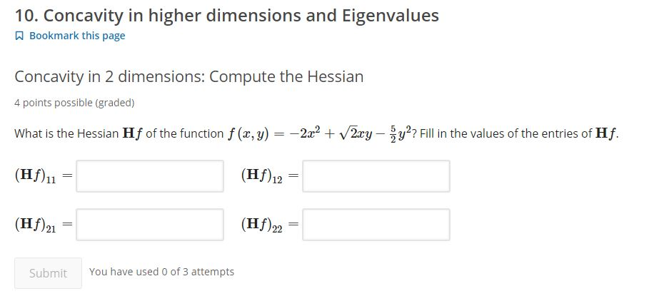 Solved 10. Concavity in higher dimensions and Eigenvalues | Chegg.com
