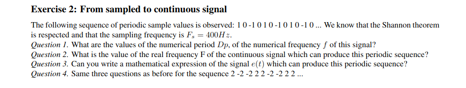 The following sequence of periodic sample values is | Chegg.com