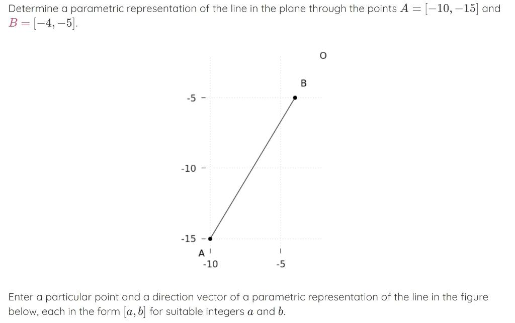 Solved Determine a parametric representation of the line in | Chegg.com