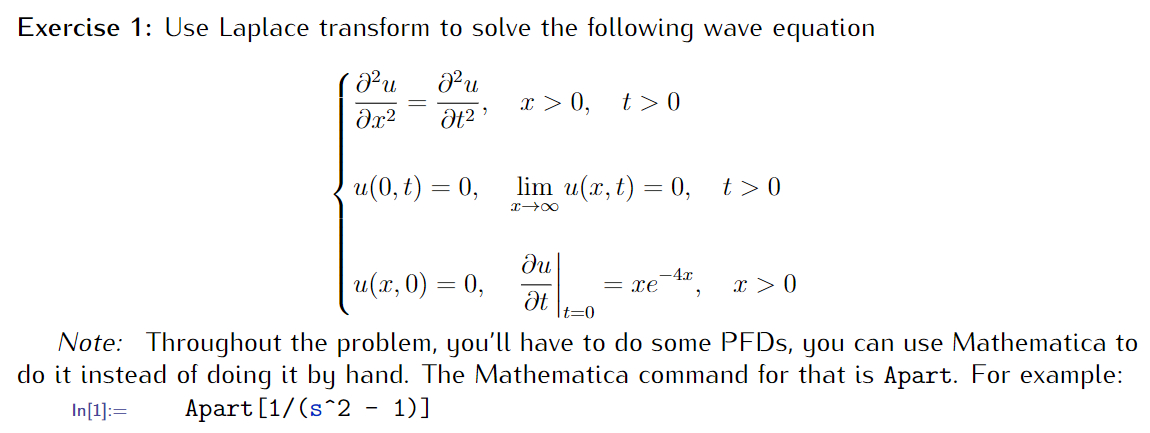 Solved Exercise 1: Use Laplace transform to solve the | Chegg.com