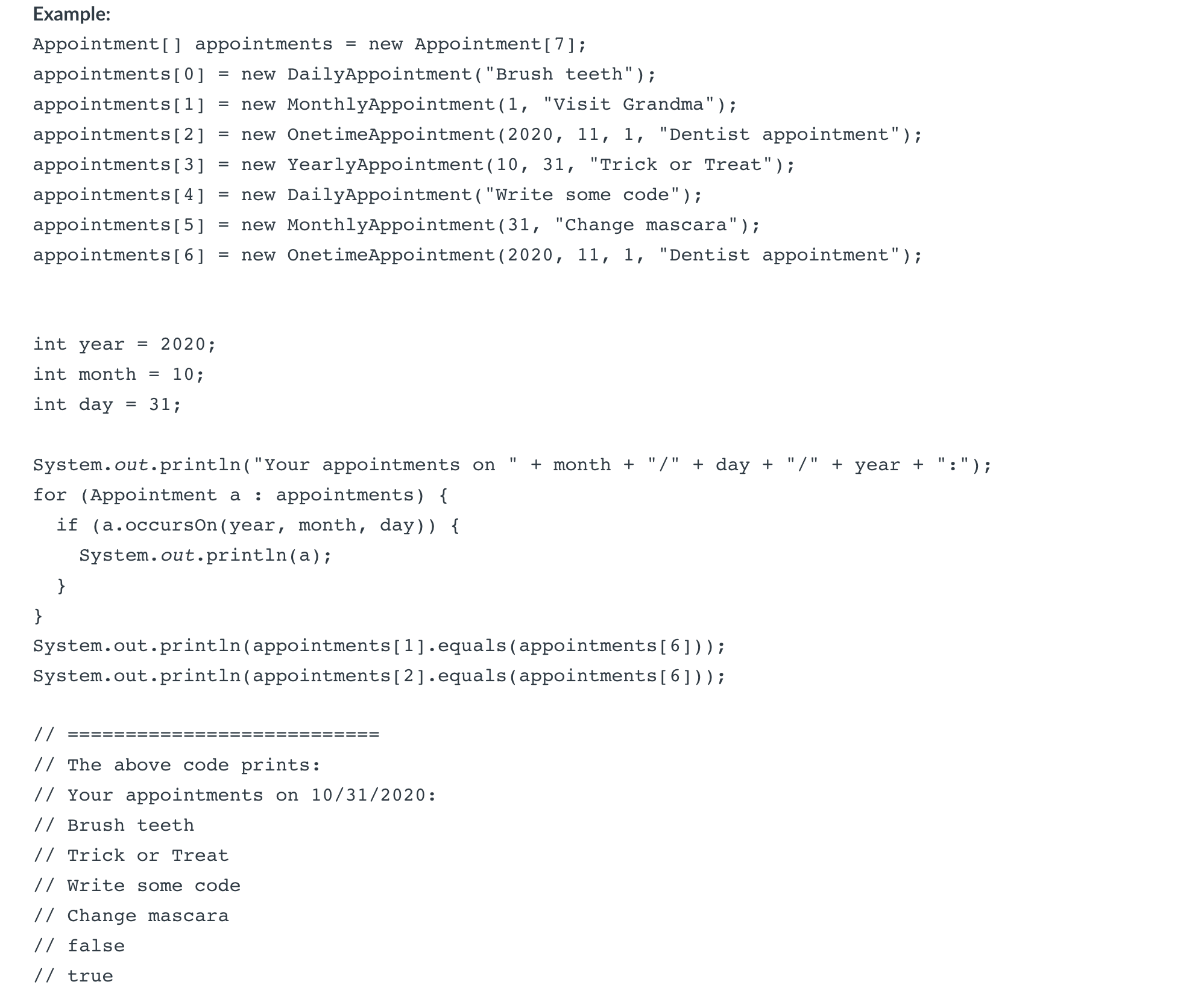 Solved For this assignment, you are given an abstract class | Chegg.com