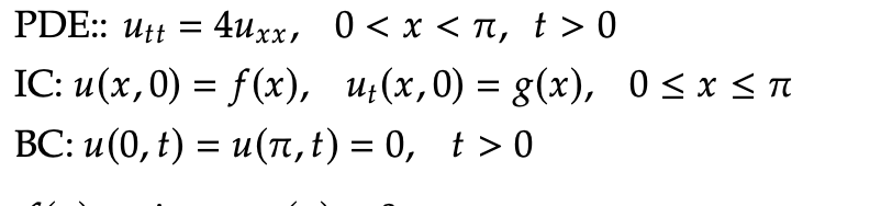 Solved PDE:: Utt 4uxx, 0