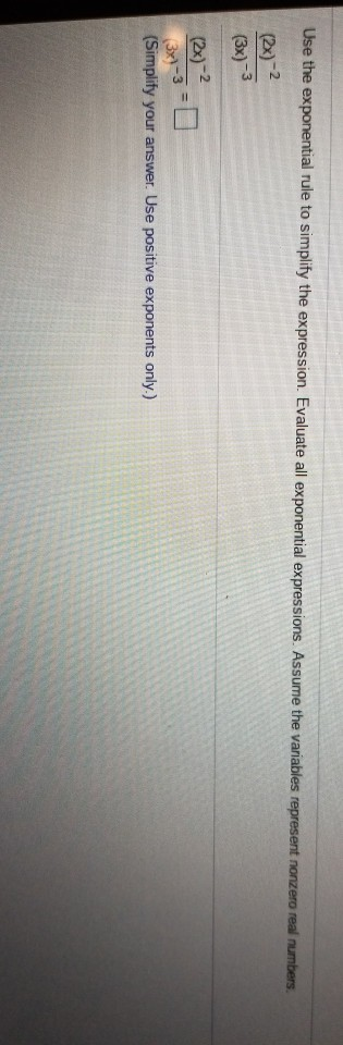 Solved Use the exponential rule to simplify the expression. | Chegg.com