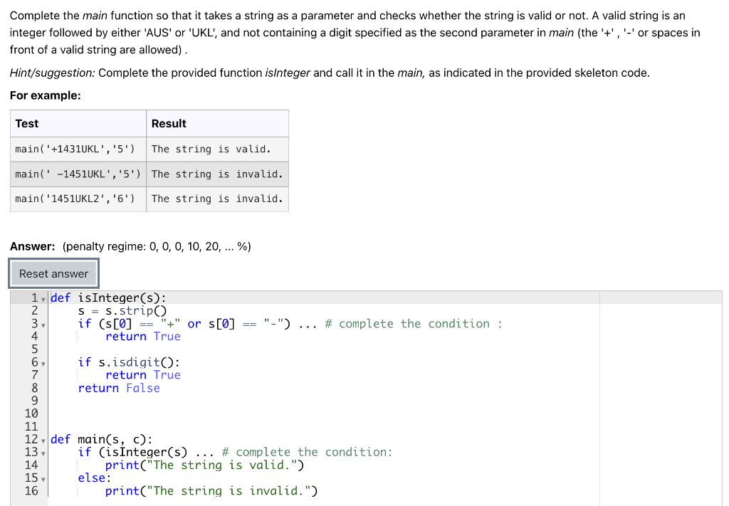 Solved Complete the main function so that it takes a string | Chegg.com