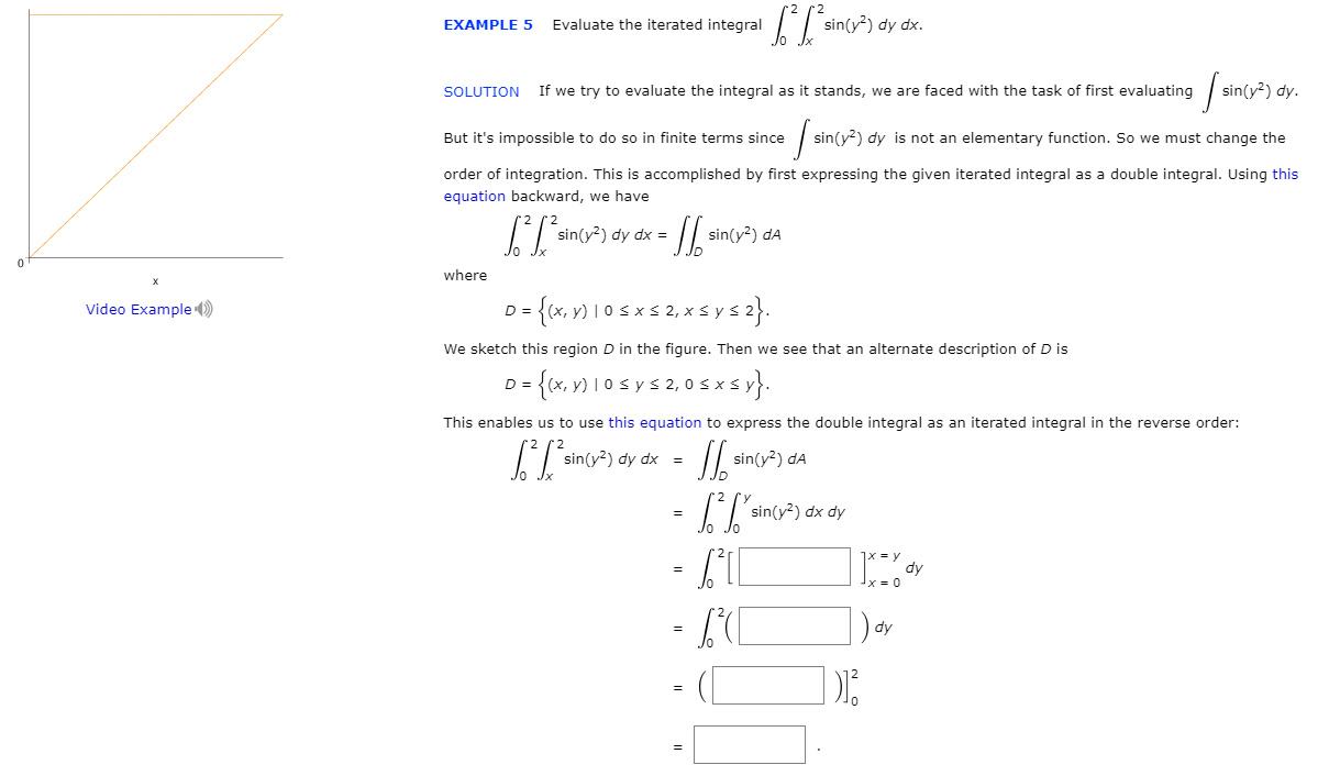 Solved EXAMPLE 5 Evaluate the iterated integral dy dx. | Chegg.com