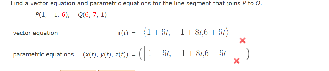 Solved Find A Vector Equation And Parametric Equations For