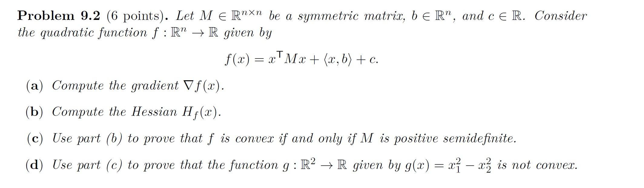 Solved Problem 9.3 (4 points). Let A∈Rn×m and y∈Rn. For x∈Rm | Chegg.com