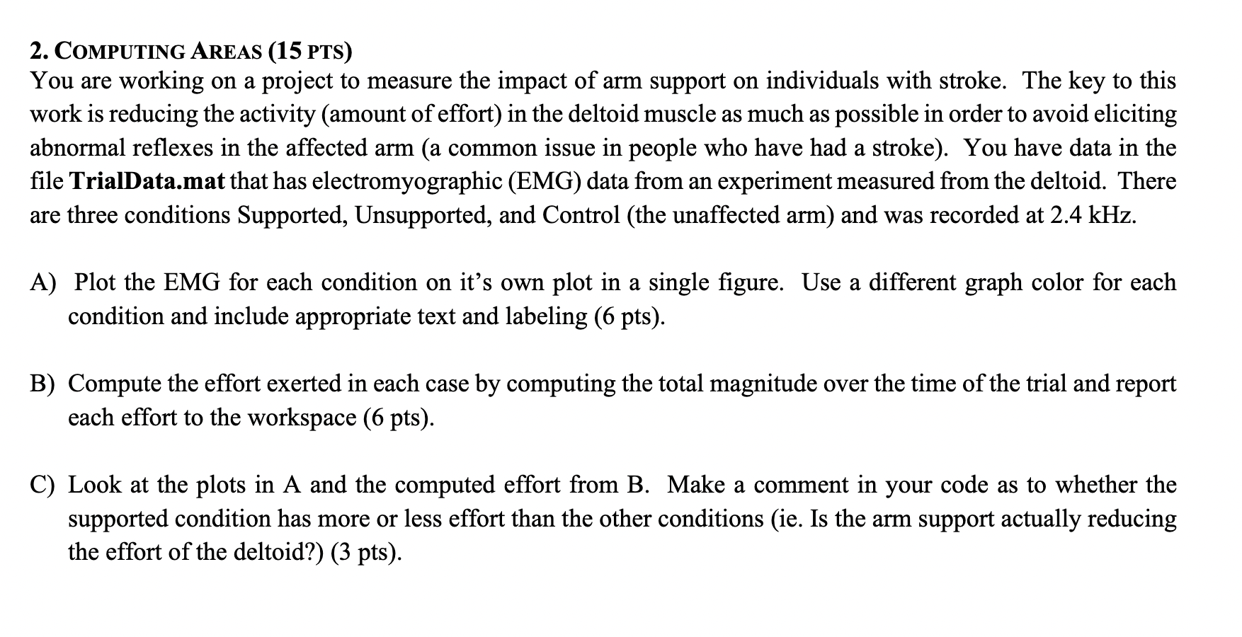 2. COMPUTING AREAS (15 PTS) You are working on a | Chegg.com
