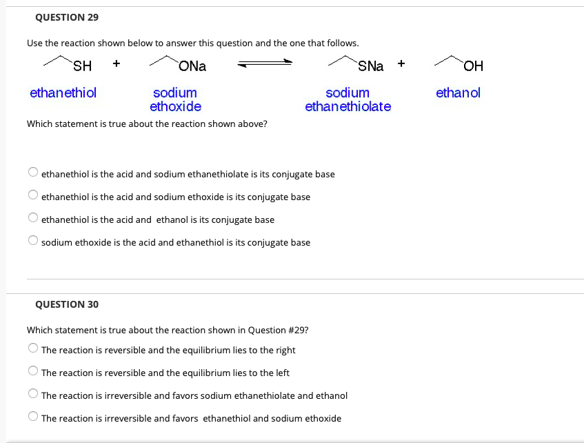 Solved QUESTION 29 Use the reaction shown below to answer | Chegg.com