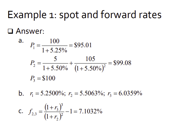 Solved Example 1: spot and forward rates Yields on three | Chegg.com