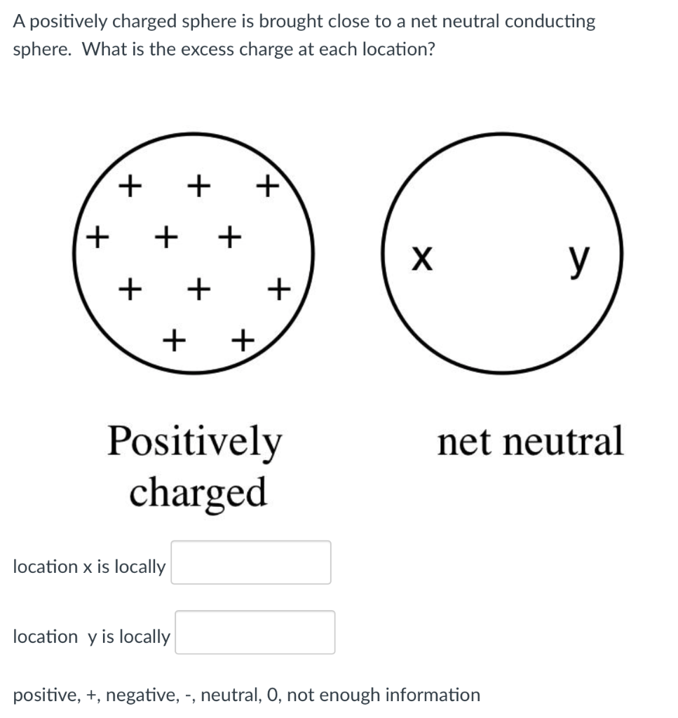 Solved A positively charged sphere is brought close to a net | Chegg.com